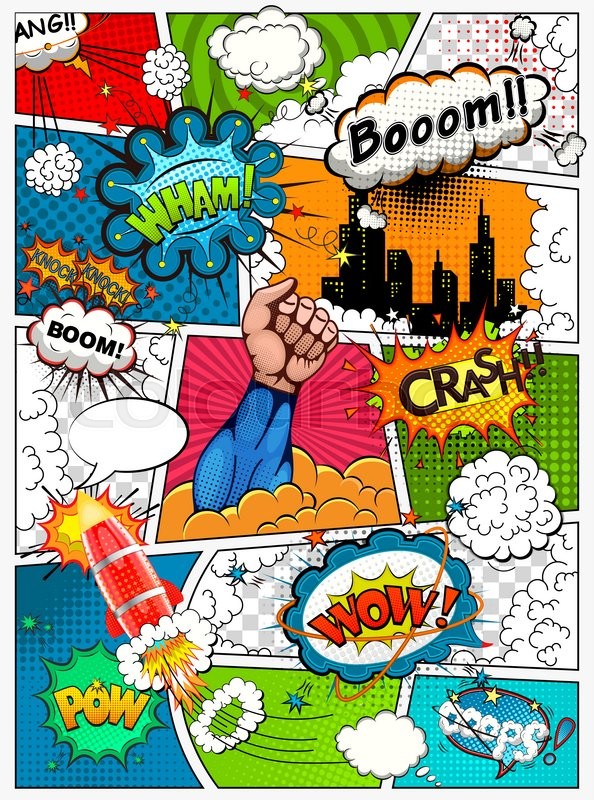 Superhero Comic Strip Boom