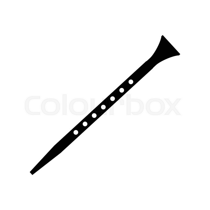 Flute black icon. Simple symbol on a ... | Stock vector | Colourbox