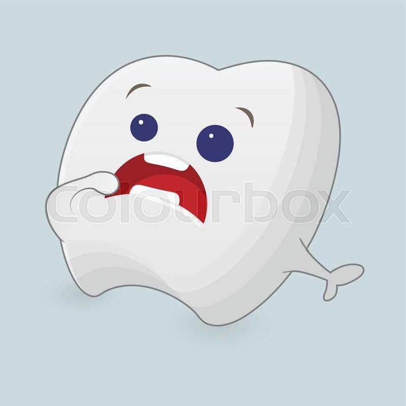 Scared tooth cartoon illustration. ... | Stock vector | Colourbox