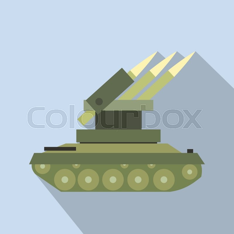 Anti-aircraft warfare flat icon for ... | Stock vector | Colourbox