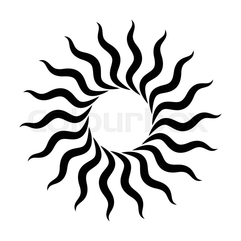 Sun black simple icon isolated on a ... | Stock vector | Colourbox