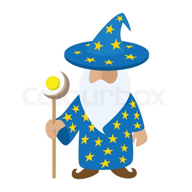 Old wizard cartoon character. Medieval ... | Stock vector | Colourbox