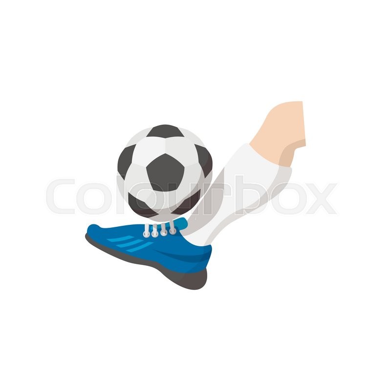 Leg kicks the ball cartoon icon ... | Stock vector | Colourbox