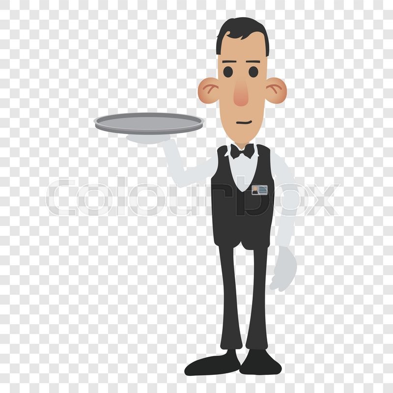 Waiter cartoon icon isolated on transparent background | Stock Vector ...