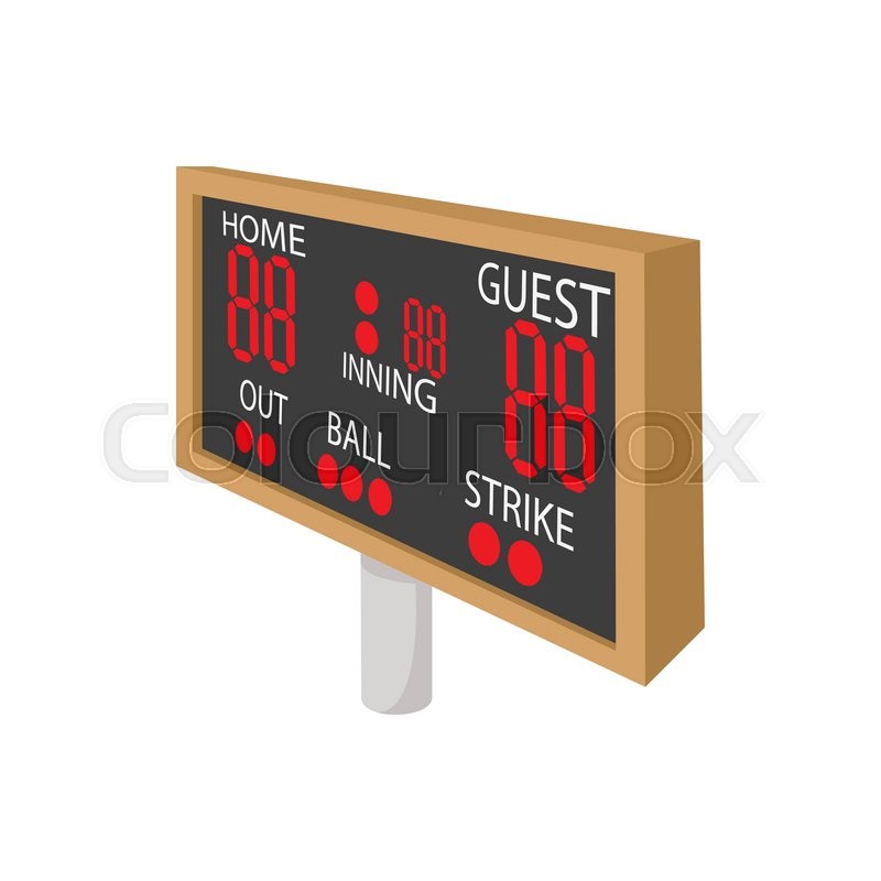 Baseball scoreboard cartoon icon. Home ... | Stock vector | Colourbox