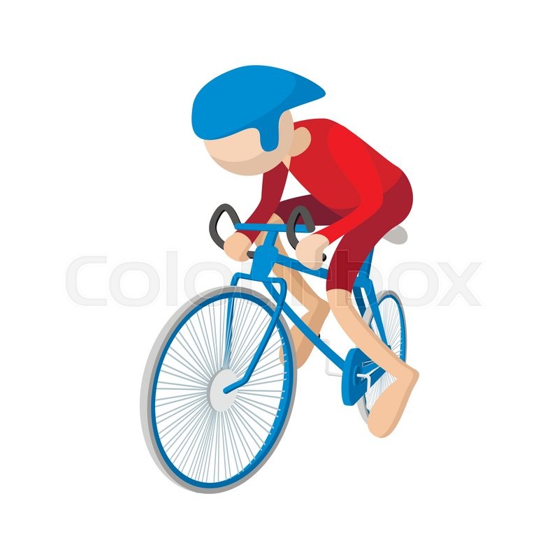 Athlete cyclist cartoon icon on a ... | Stock vector | Colourbox