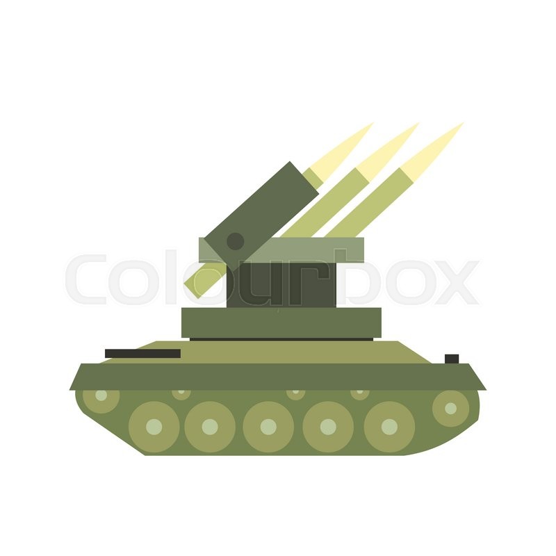 Anti-aircraft warfare flat icon ... | Stock vector | Colourbox