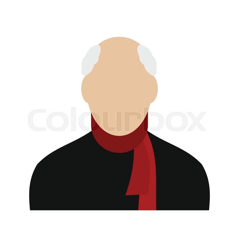 Old man avatar icon isolated on white ... | Stock vector | Colourbox