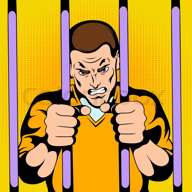 Prisoner at the jail in comics style ... | Stock vector | Colourbox