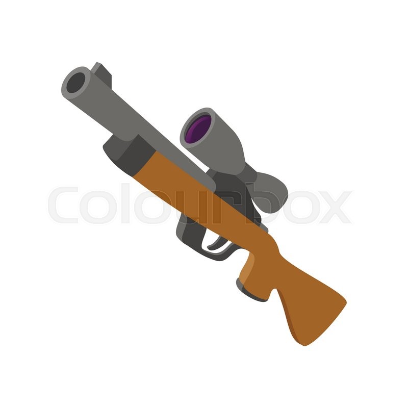 Hunting rifle with sight cartoon icon. ... | Stock vector | Colourbox