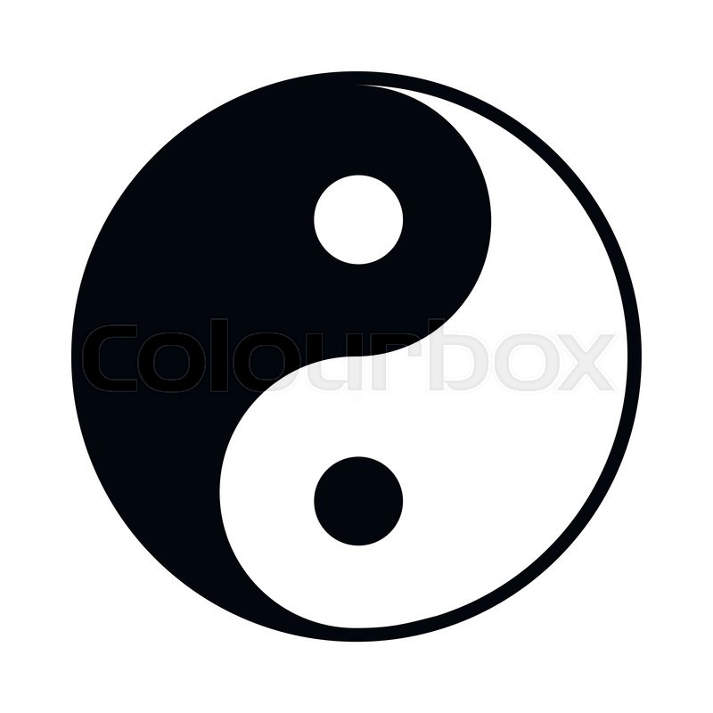 Ying yang icon in simple style ... | Stock vector | Colourbox