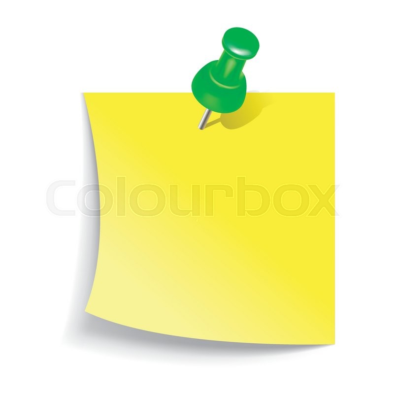 Note Paper With Push Pin Icon In Stock Vector Colourbox