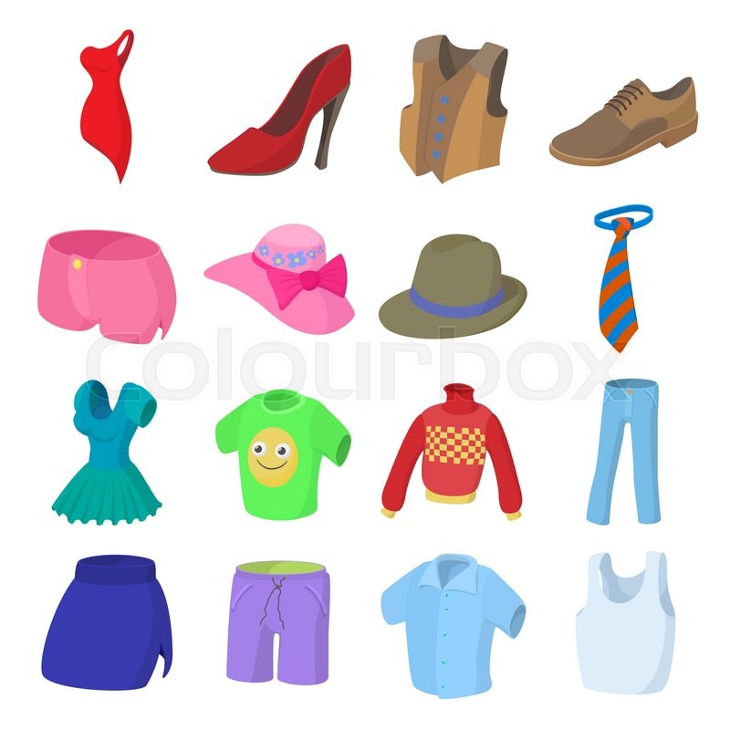 Icons set in cartoon style on a white ... | Stock vector | Colourbox