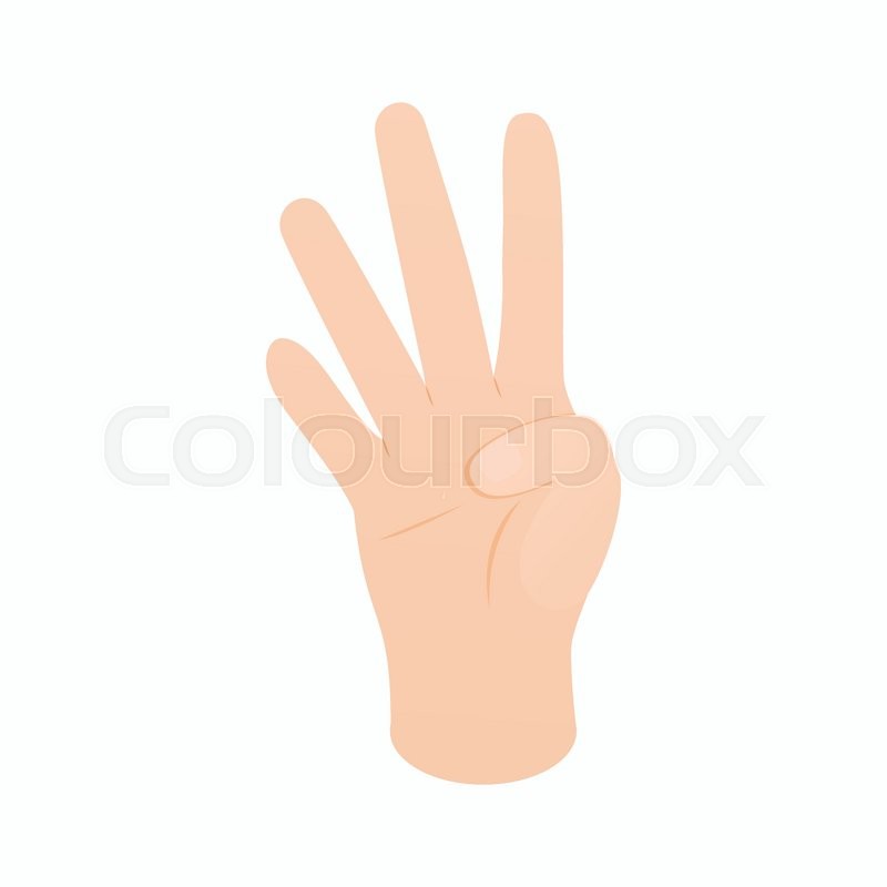Hand showing number four icon, ... | Stock vector | Colourbox