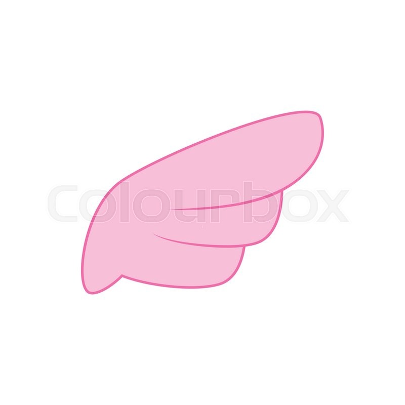 Pink wing icon in simple style ... | Stock vector | Colourbox