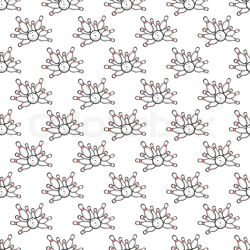 Bowling pattern seamless black for any ... | Stock vector | Colourbox