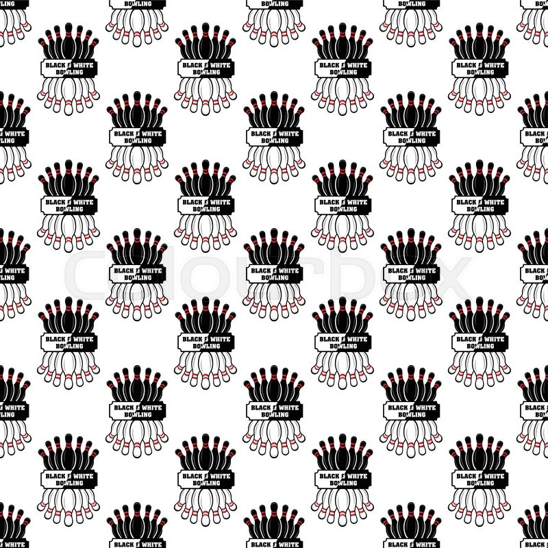 Bowling pattern seamless black for any ... | Stock vector | Colourbox