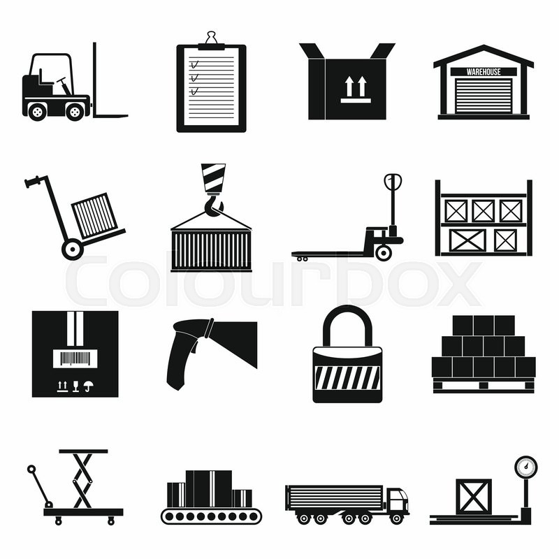 Warehouse logistic storage icons set ... | Stock vector | Colourbox