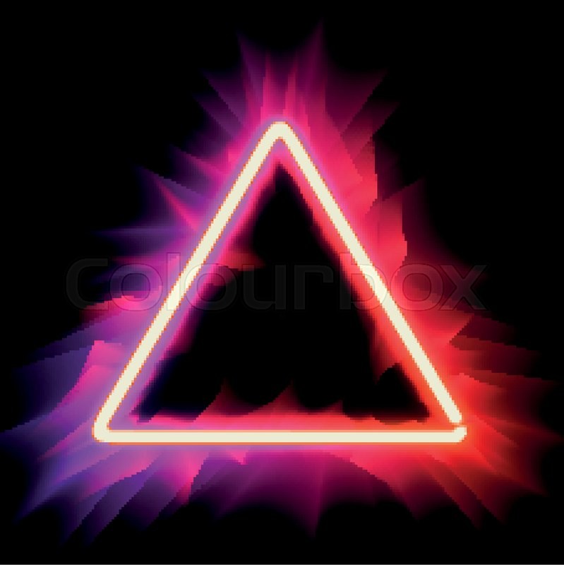 Neon triangle. Neon red light. Vector ... | Stock vector | Colourbox