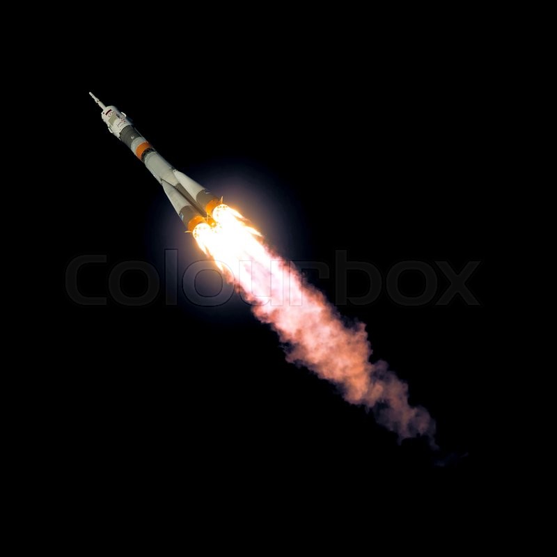 Ballistic launch rocket isolated on ... | Stock image | Colourbox