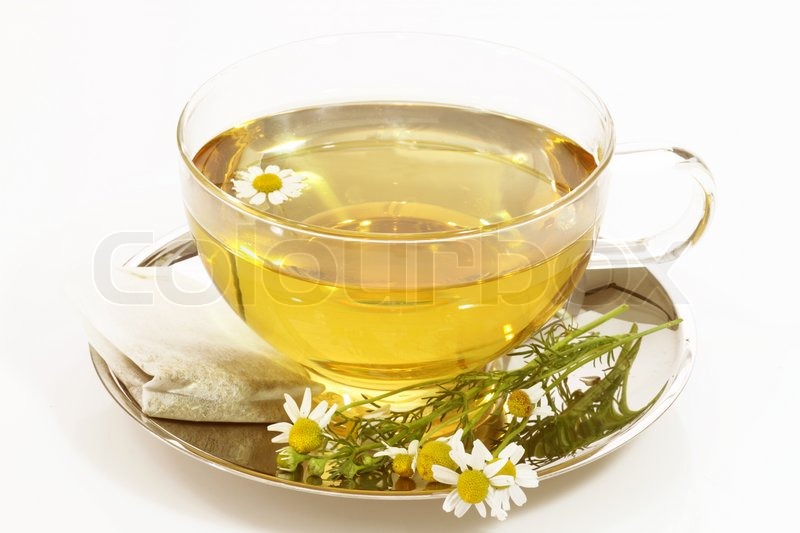 Herbal Kamillentee auf hellem ... | Stock Bild | Colourbox