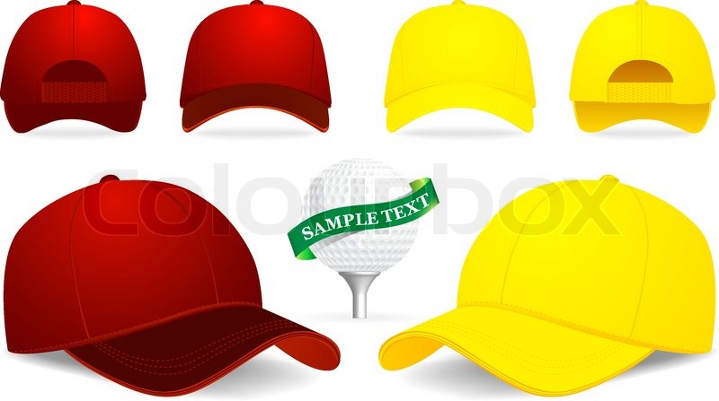 Vector baseball cap and golf ball ... | Stock vector | Colourbox