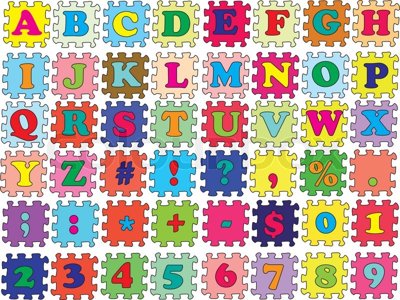 Alphabet puzzle | Stock vector | Colourbox