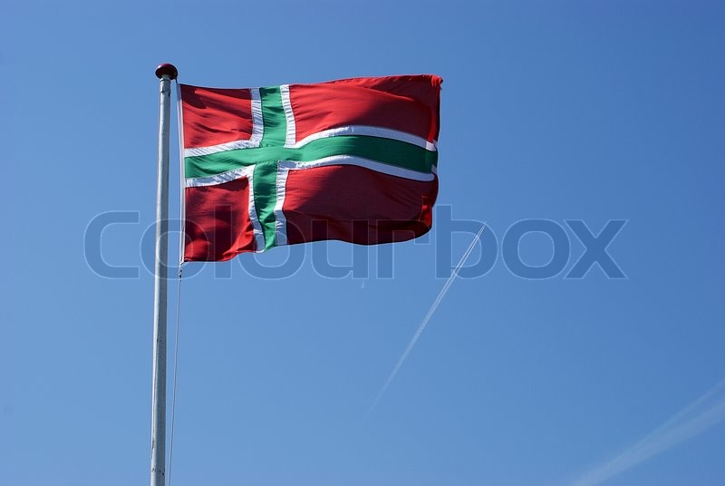 Flag of Bornholm. Island in Denmark. | Stock image | Colourbox