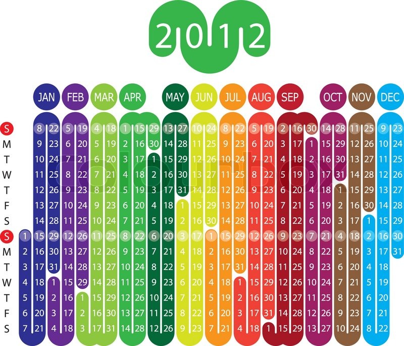 Vector calendar with a unique design | Stock vector | Colourbox
