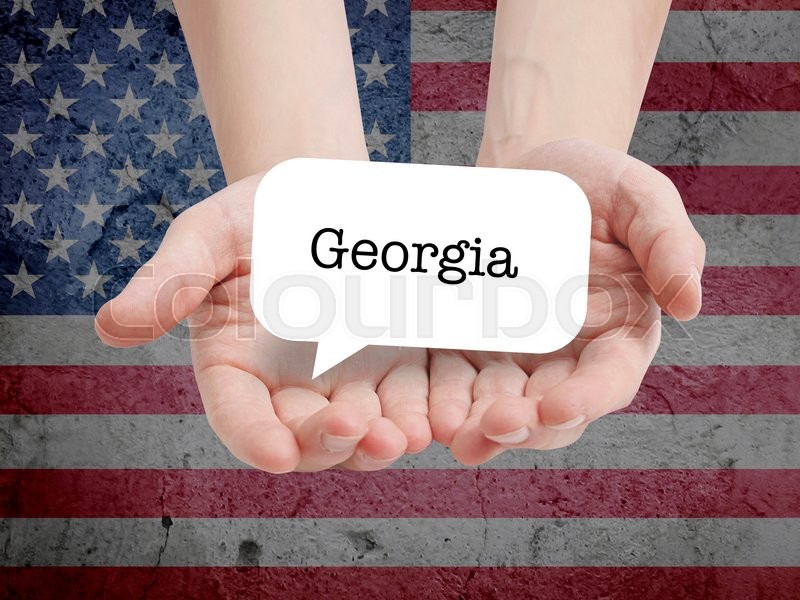 Georgia written in a speechbubble | Stock image | Colourbox