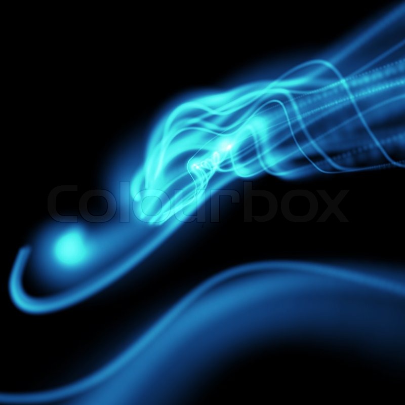 Bright blue wavy smooth neon background ... | Stock image | Colourbox