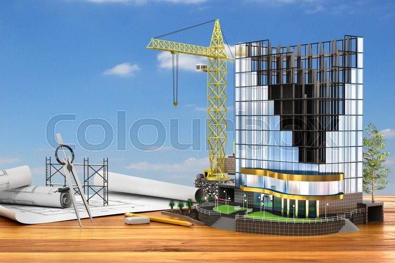 Abstract 3d of building development ... | Stock image | Colourbox