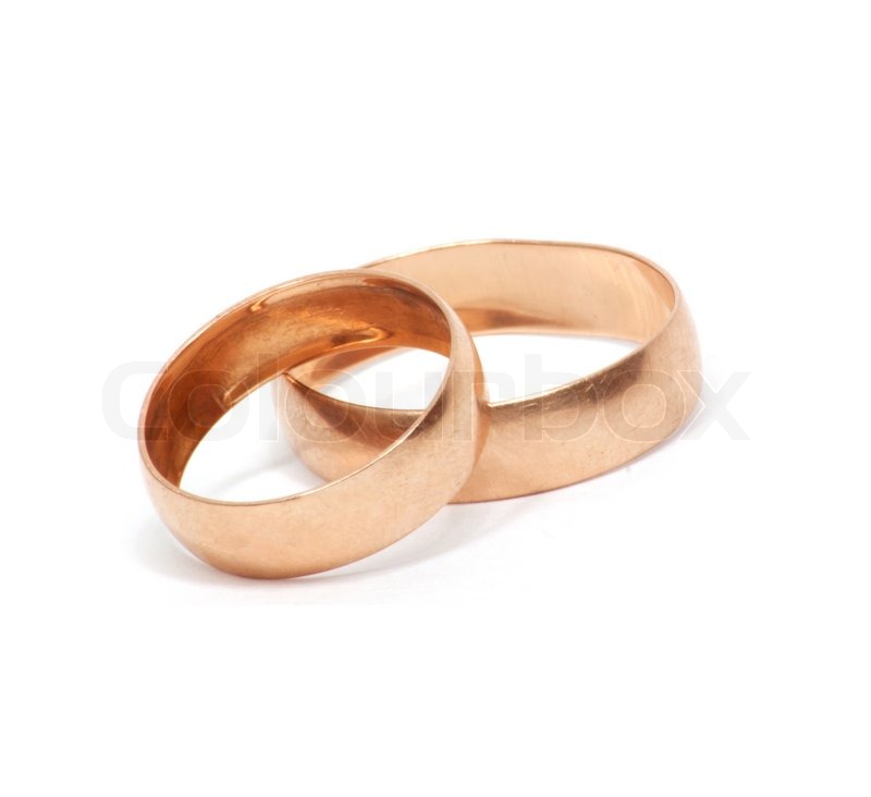 Two gold ring isolated on white | Stock Photo | Colourbox