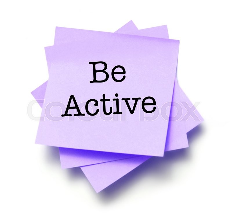 Be active written on a note | Stock image | Colourbox