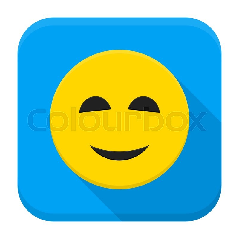 Smiling Yellow Smiley App Icon. Vector ... | Stock vector | Colourbox