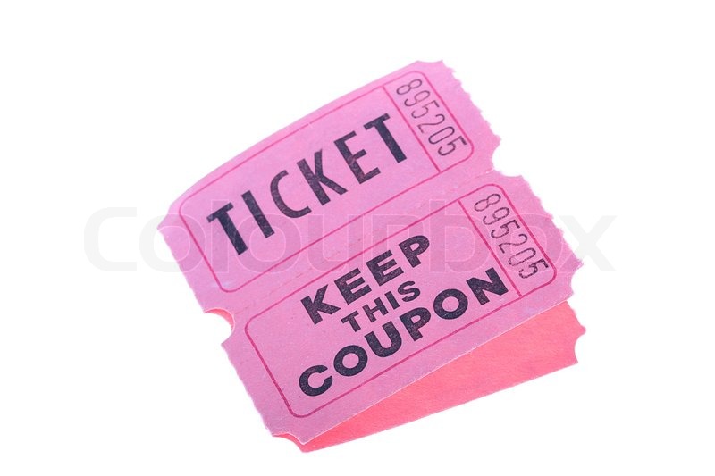 Tickets for a pink cardboard for ... | Stock image | Colourbox
