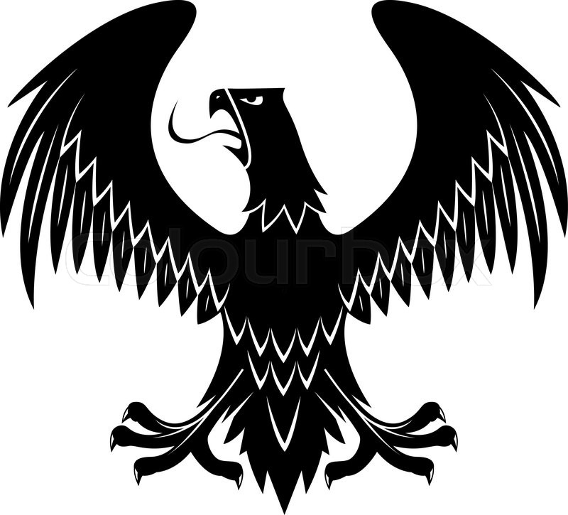 Medieval black eagle heraldic icon for ... | Stock vector | Colourbox