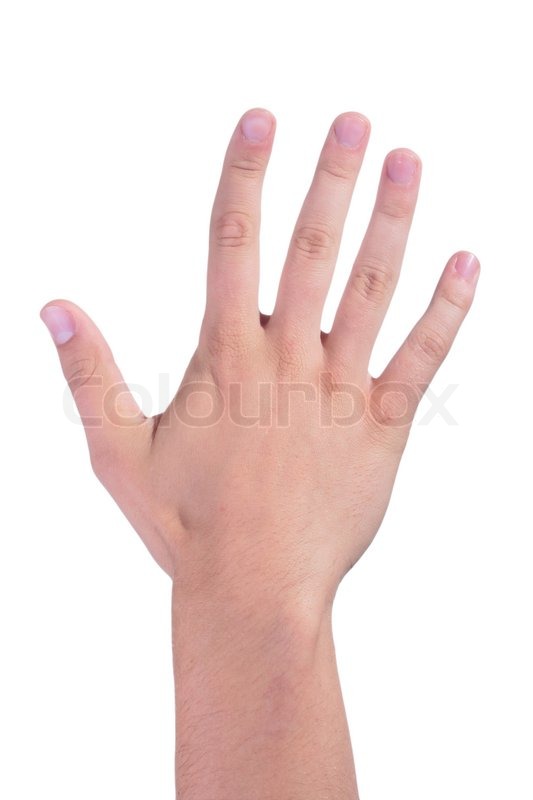 The man's hand, is conducted the ... | Stock image | Colourbox