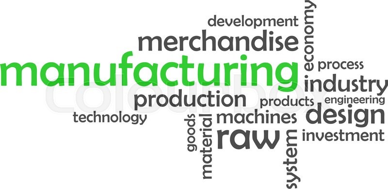 A word cloud of manufacturing related ... | Stock vector | Colourbox