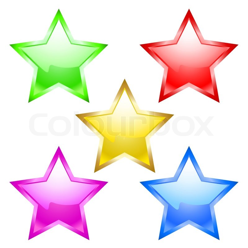 Fem flotte stjerner. | stock vektor | Colourbox