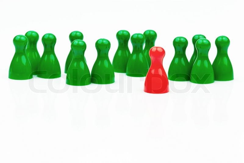 Red and green characters. Manager and ... | Stock image | Colourbox