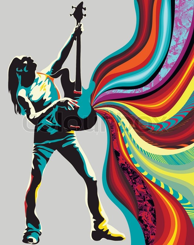 Singer on the background | Stock vector | Colourbox