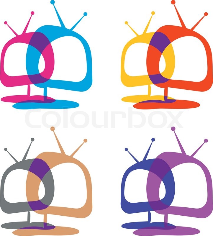 Color tv icons isolated on white ... | Stock vector | Colourbox