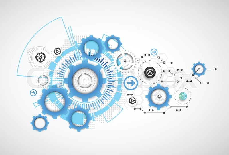 Abstract technology gears background. ... | Stock vector | Colourbox