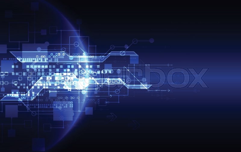 Abstract blue digital communication ... | Stock vector | Colourbox