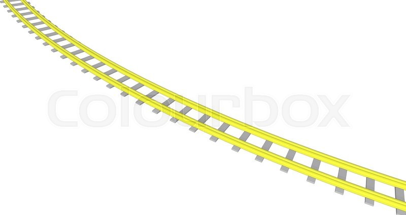 Vector image Yellow railway on white ... | Stock vector | Colourbox