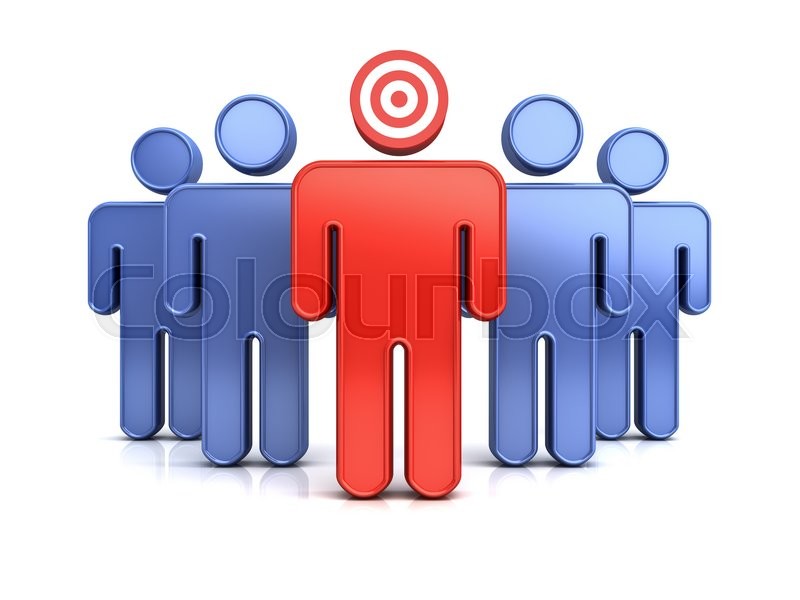 Leadership or red target man standing ... | Stock image | Colourbox