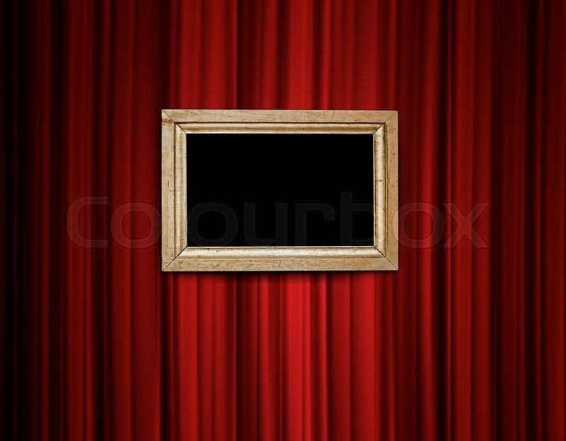 Red theatre curtain with old vintage ... | Stock image | Colourbox