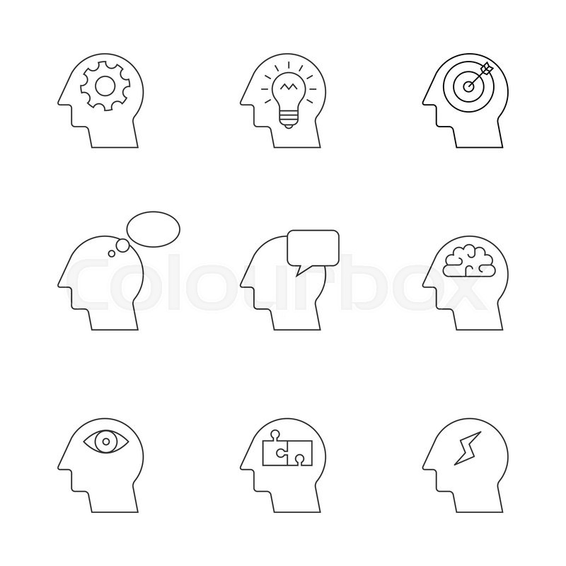 Human mind, thinking process. Head ... | Stock vector | Colourbox