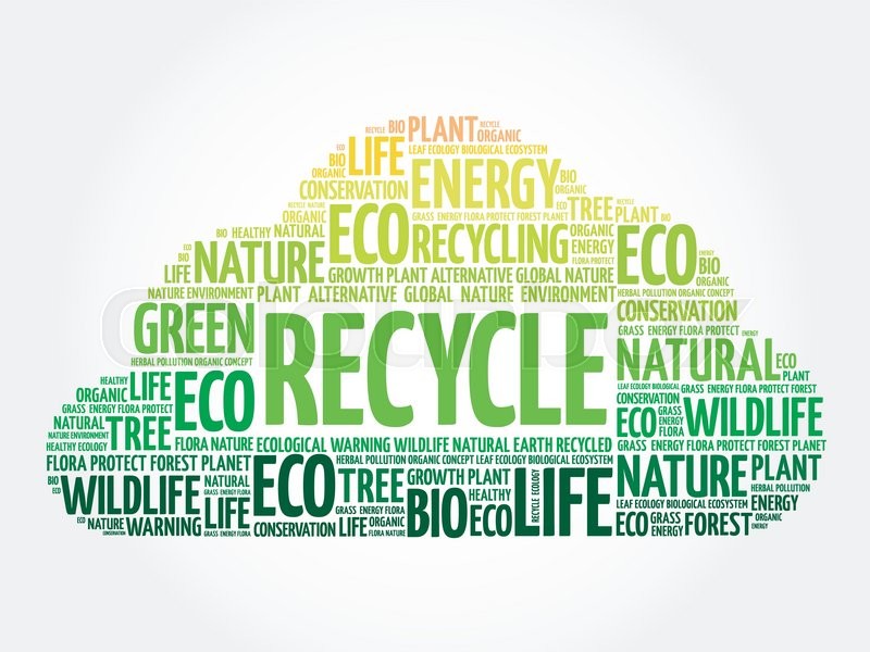 Recycle word cloud, conceptual green ... | Stock vector | Colourbox